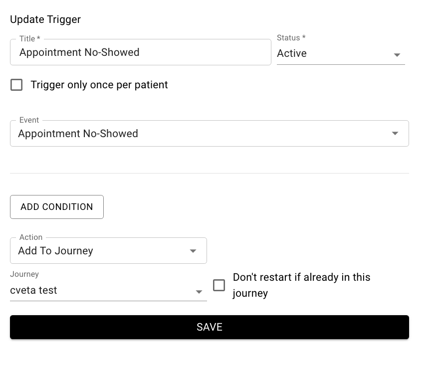 Journeys and Triggers: Appointment No-Showed Trigger – Tellescope