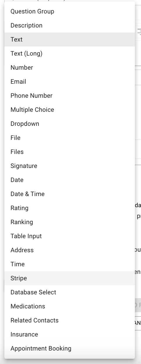 Forms: Question Types – Tellescope