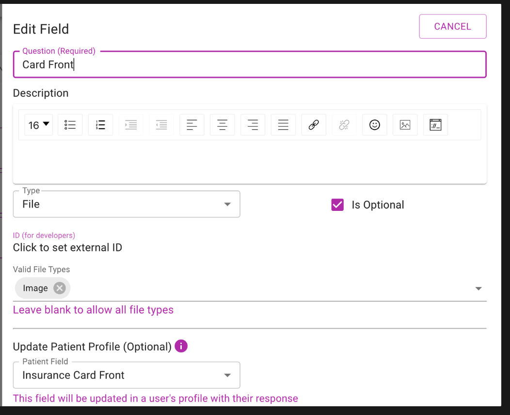 Forms: Insurance Collection – Tellescope