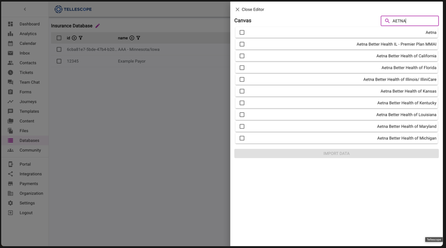 Forms: Insurance Collection – Tellescope