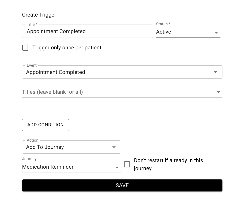 Journeys and Triggers: Appointment Completed Trigger – Tellescope